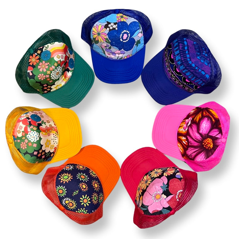 Colorful Fun Hair Clips and Bright Hats with Vintage Fabrics – Julie ...